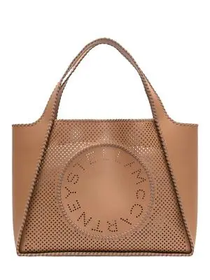 Stella McCartney Logo Perforated Tote - Wallnut