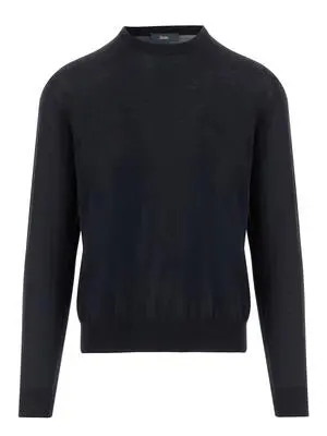 Herno Wool And Silk Knit - Blue
