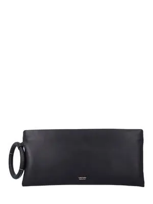TOM FORD Aura Nappa Leather Clutch - Black