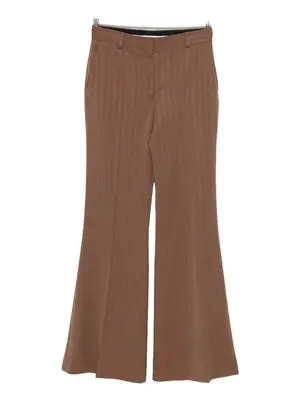 Stella McCartney Wool Flared Leg Trousers - Leather Brown