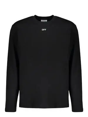 Off White Long Sleeve T Shirt - Black