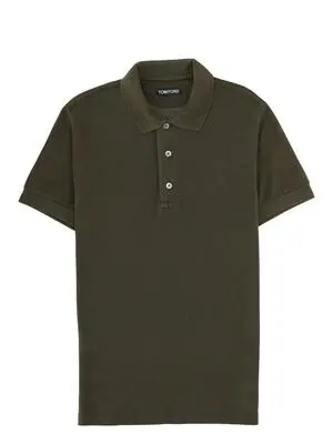 TOM FORD Lyocell And Cotton Polo Shirt - Military Green