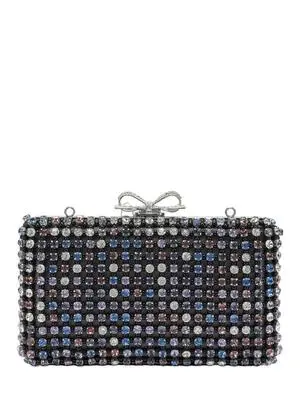 SELF-PORTRAIT Multi-crystal Knit Clutch - Black