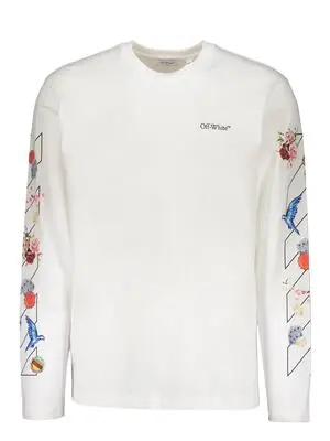 Off White Long Sleeve T Shirt - White