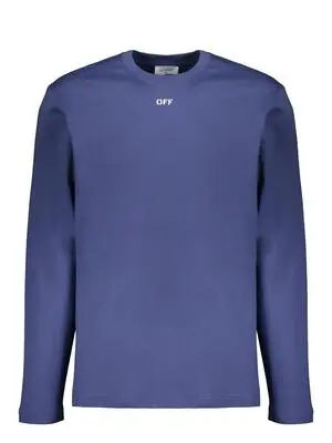 Off White Long Sleeve T Shirt - Blue