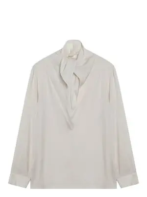 Max Mara Silk Charmeuse Blouse - Beige