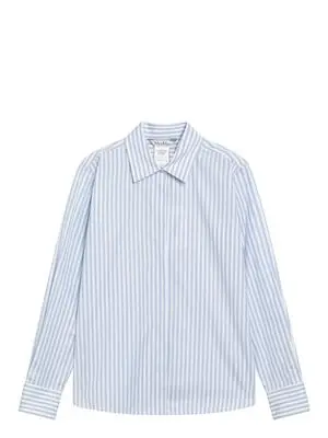 Max Mara Striped Cotton Shirt - Light Blue