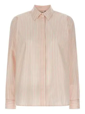 Max Mara Striped Cotton Poplin Shirt - Pink