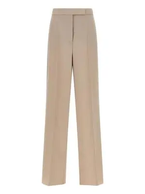 MAX MARA Wool, Mohair, And Silk Canvas Trousers