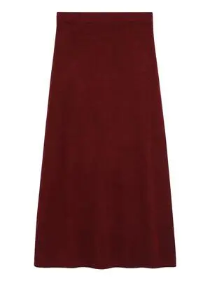 Max Mara Long Skirt In Stretch Cashmere Knit - Burgundy