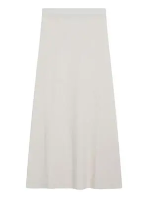 Max Mara Long Skirt In Stretch Cashmere Knit - White
