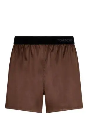 TOM FORD Silk Pajama Shorts - Brown