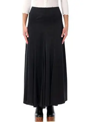 Chloé Washed Silk Satin Maxi Skirt - Black