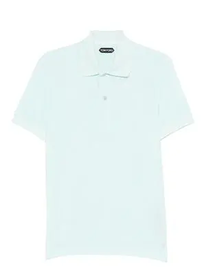 TOM FORD Cotton Polo Shirt - Clear Blue