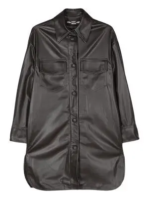 Stella McCartney Faux Leather Overshirt - Dark Chocolate