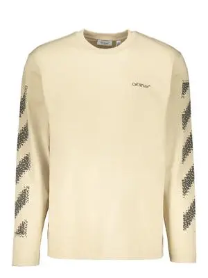 Off White Long Sleeve T Shirt - Beige