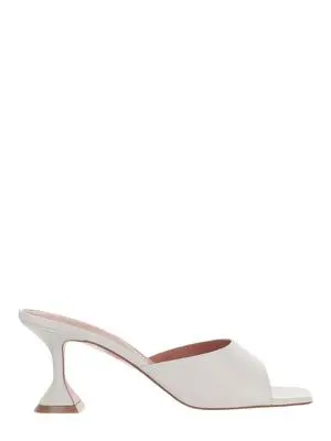 Amina Muaddi Lupita Leather Open Toe Sandals - White