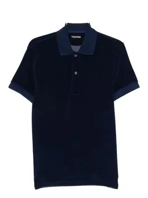 TOM FORD Cotton Polo Shirt - Blue