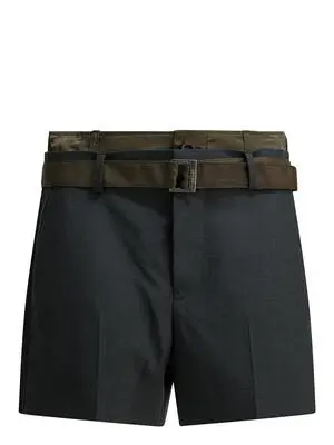 Sacai X Suiting Formal Shorts - Grey