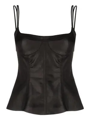 Stella McCartney Corset Style Peplum Tank Top - Black