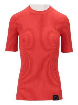 Stella McCartney Light Stretch Ribbed T-shirt - Lipstick Red