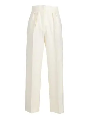 Max Mara Verbano Slim-fit Stretch Wool Trousers - Bianco