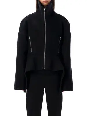 Rick Owens Draculimo Long Wool Melton Jacket - Black