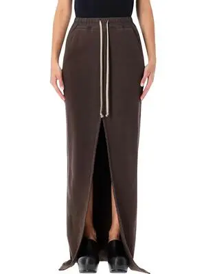 Rick Owens Long Slub Jersey Skirt - Dark Dust