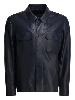 TOM FORD Leather Overshirt - Blue