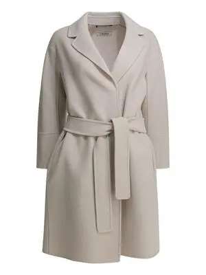Max Mara Virgin Wool Long Coat - White