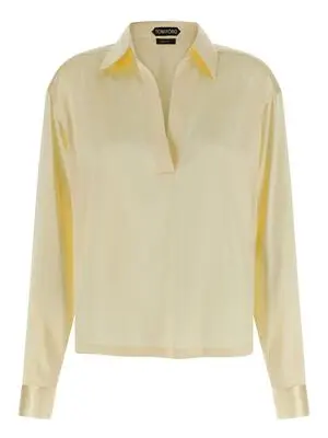 TOM FORD Silk Polo Shirt - Yellow