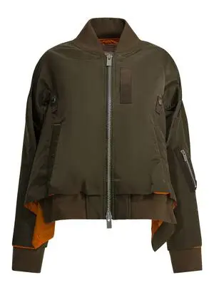 Sacai Nylon Zippered Bomber Jacket - Green