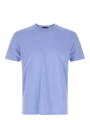 TOM FORD Logo Embroidery T Shirt - Light Blue