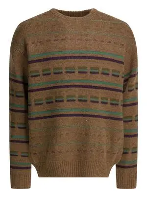 BEAMS Striped Knitwear - Brown