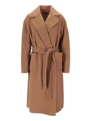 Ralph Lauren Unlined Wrap Coat - Camel Melange