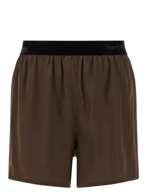 TOM FORD Silk Pajama Shorts - Brown