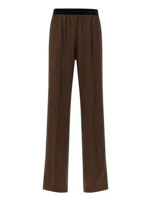TOM FORD Silk Straight-leg Pants - Brown