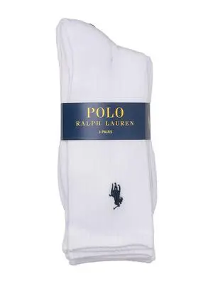 Ralph Lauren Sport Crew Ankle Socks 3 Pack - White