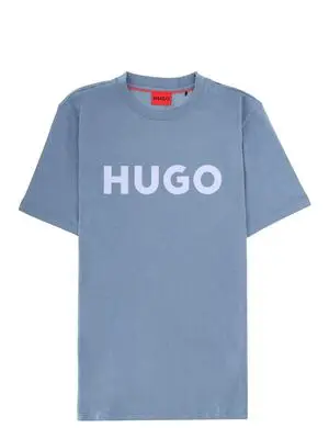 Hugo T Shirt With Logo - Blue