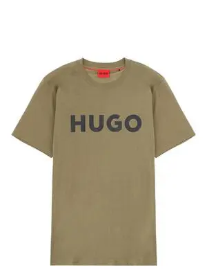 Hugo T Shirt With Logo - Green