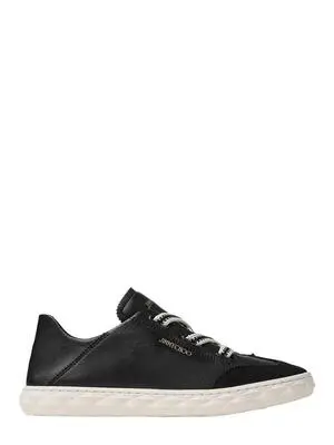 JIMMY CHOO Diamond Light Leather Sneakers - Black