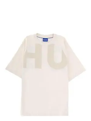 Hugo T Shirt With Logo - White