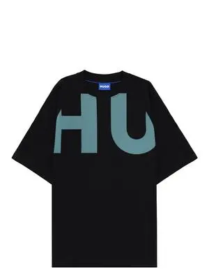 Hugo T Shirt With Logo - Black