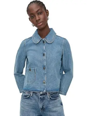 Ba&sh Tiny Denim Jacket Blue Jeans