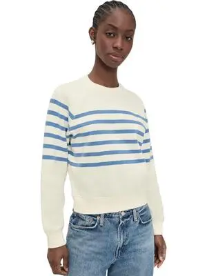 Marine Layer Cloud 9 Striped Pullover - Antique White/blue Stripe