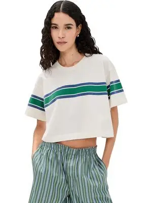 STATE & LAKE Striped Tee - Ivory
