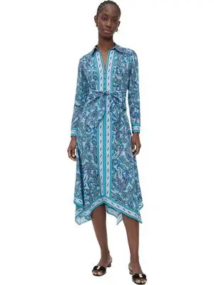Shoshanna Adair Paisley Print Midi Dress - Blue Multi