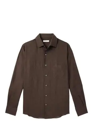 Loro Piana Slub Linen Shirt - Brown