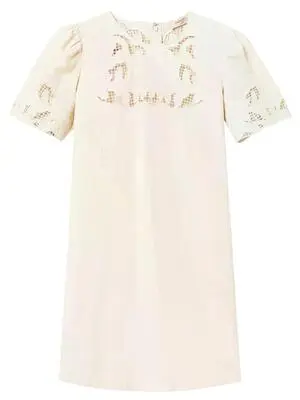 TWINSET Embroidered Mini Dress - Neutrals