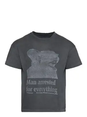 NO BISHOP NO KING Arrested Tee Washed - Black